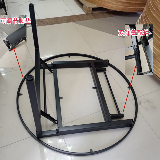 Folding table frame hotel large round table square table folding frame ...