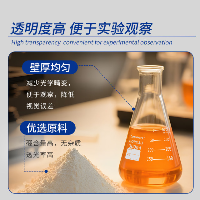 Labshark conical flask glass triangular flask laboratory high ...