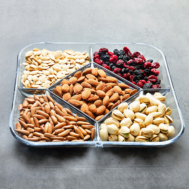 Phoenix tempered glass plate household fruit plate divided platter ...