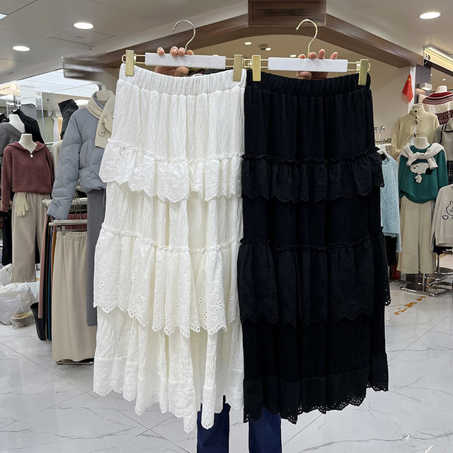 French gentle wind multi -layer stitching lace ruffled cake skirt ...