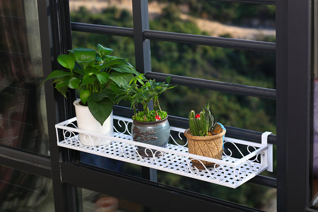 Wrought iron anti-theft window frame succulent flower stand window sill ...