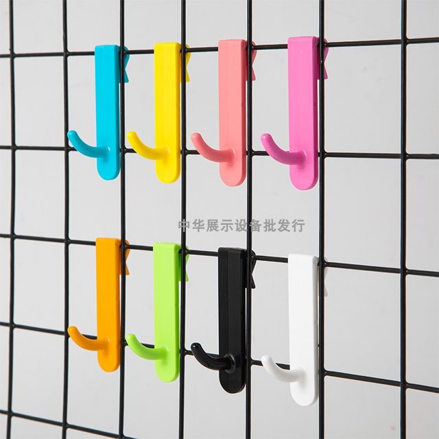 Hook mesh piece nail-free plastic hook wire mesh shelf wall display ...