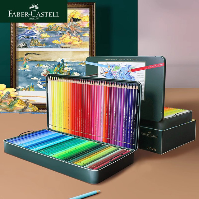 German Faber-Castell green iron box oil-based color pencil Green Hui ...