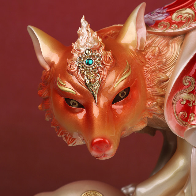 Liao Fanju rides the nine-tailed fox goddess statue resin home nine ...