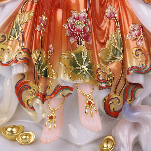 The ordinary nine-girl Buddha statue, white marble ancient color nine ...