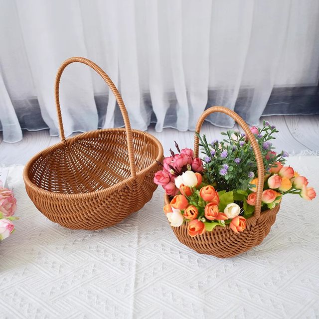 Imitation vine woven hand baskets small gift basket flower shop flower ...