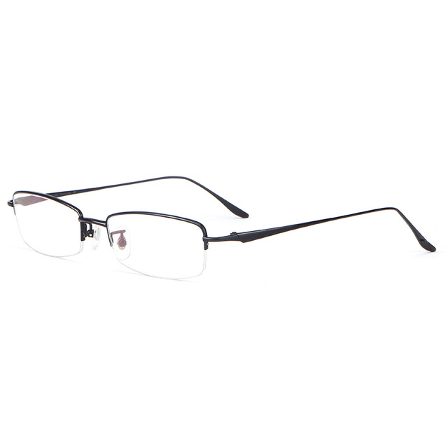 Ultralight titanium frame half frame small face glasses men's myopia ...