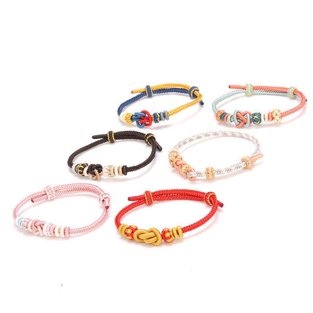 Gold store hand rope bracelet string beads transfer beads can be worn ...