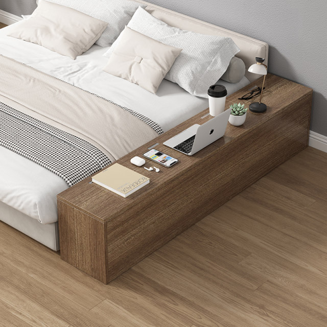 Solid wood floating window cabinet bedside cabinet against wall narrow ...