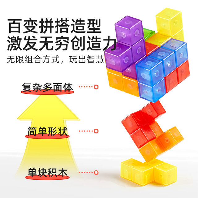 mideer Milu Magnetic Cube Building Blocks 3+ Geometry Variety Building ...
