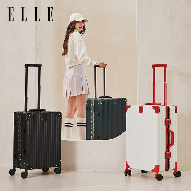 ELLE French light luxury luggage, large-capacity suitcase, boarding ...
