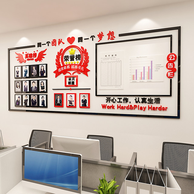 Honorary display wall performance list Employee style corporate ...