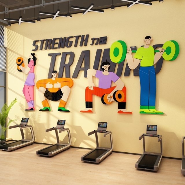 Internet celebrity gym wall decoration sports studio cultural ...