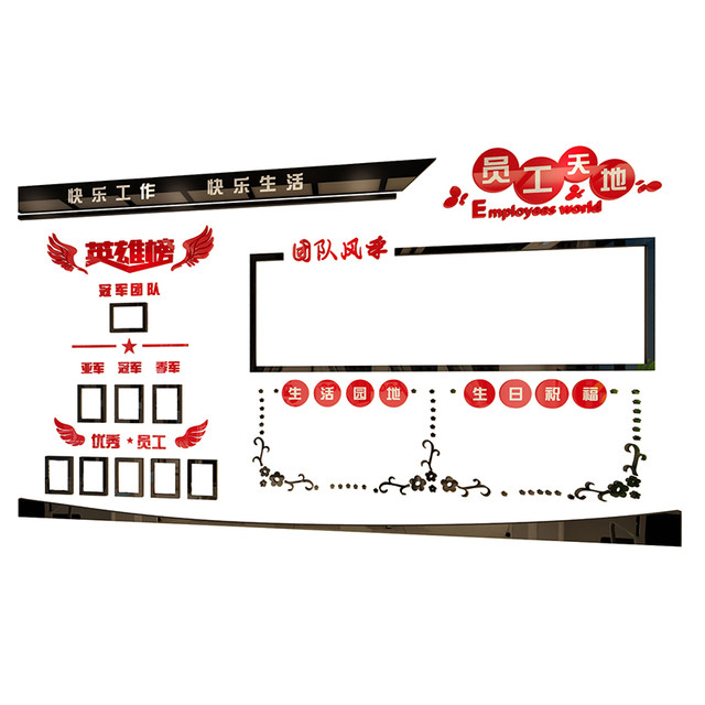 Honor bulletin board displays performance list, employee style, team ...