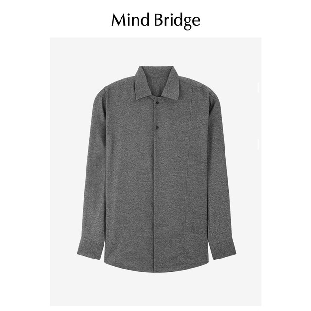 MB MindBridge Baijiahao autumn solid color long-sleeved shirt business casual shirt men's ...