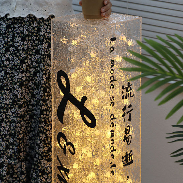 Customized stone pattern acrylic floor-standing light box Creative ...
