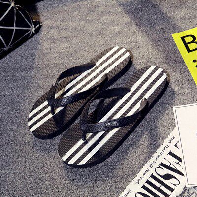 Solid color flip flops for men, color-blocking beach flip flops ...