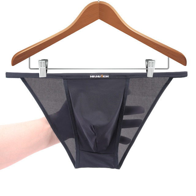 Men's underwear Male ice silk narrow -edge briefs, translucent U convex ...