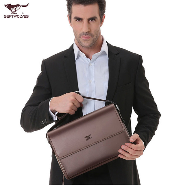 Seven Wolves shoulder bag men's genuine leather genuine men's crossbody ...
