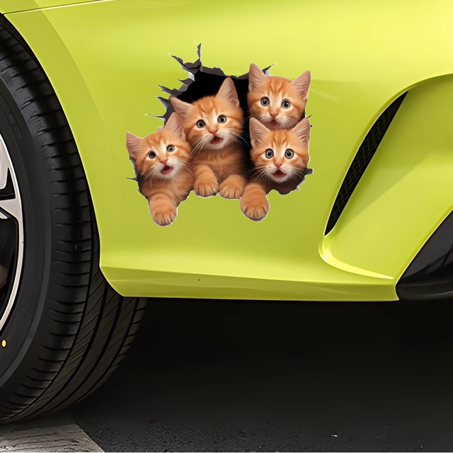 Car personalized creative cartoon kitten 3D three-dimensional car ...