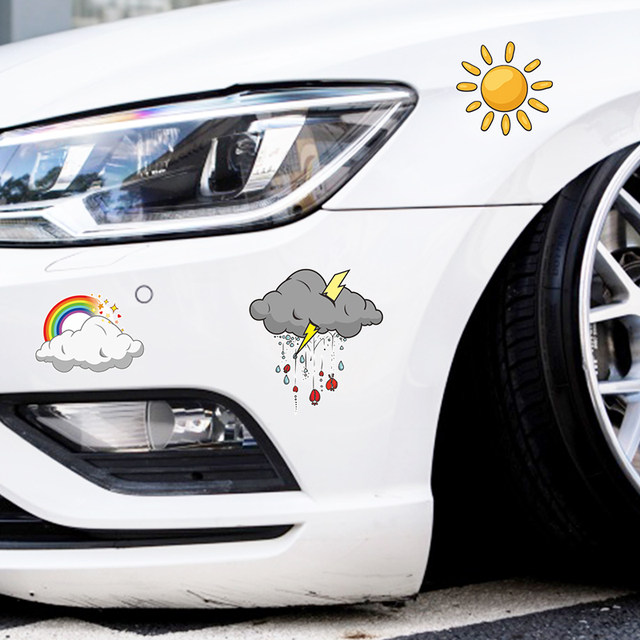 Car personalized cartoon fun rainbow car sticker body sticker scratch ...