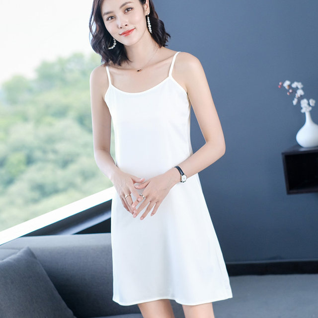 Chiffon suspender skirt for women summer mid-length inner bottom skirt ...
