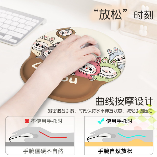 Labubu wrist cushion mouse pad girl desk cushion labbub cartoon ...