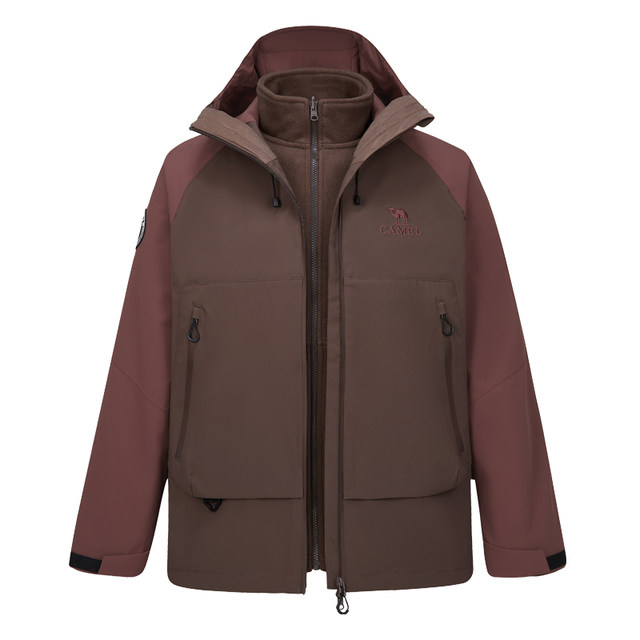Camel jacket men and women three-in-one jacket men 2025 new outdoor ...