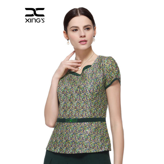 Xing's women's clothing, new summer slim fit, large-size printed top ...