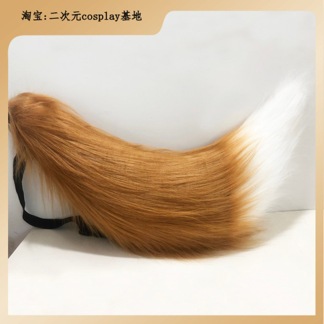 Original hand -made beast -tail fox tail white blow snow cos cos Royal ...