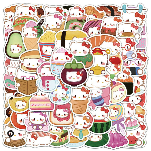 Pink KT cat Katie Hello stickers cute stickers girl hand account ...