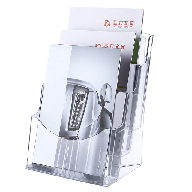a4 acrylic three-layer information rack box brochure display rack ...