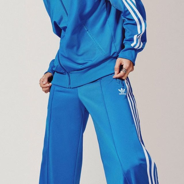 Adidas Clover women's sports loose casual retro wide-leg knitted ...