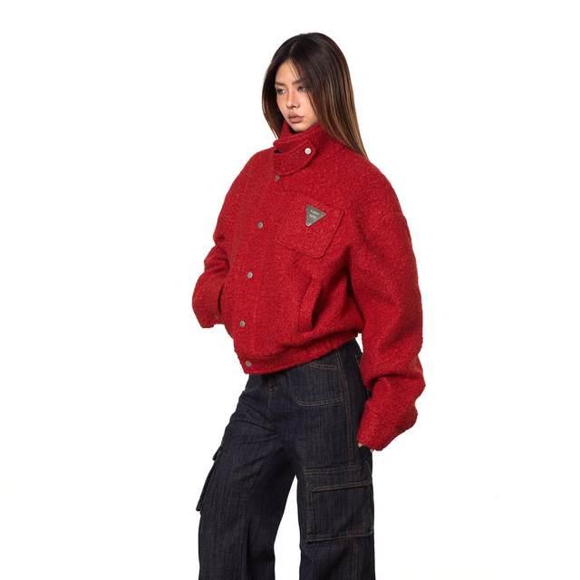 BLACKBB/Retro lamb fur pellet fleece jacket short early spring basic ...