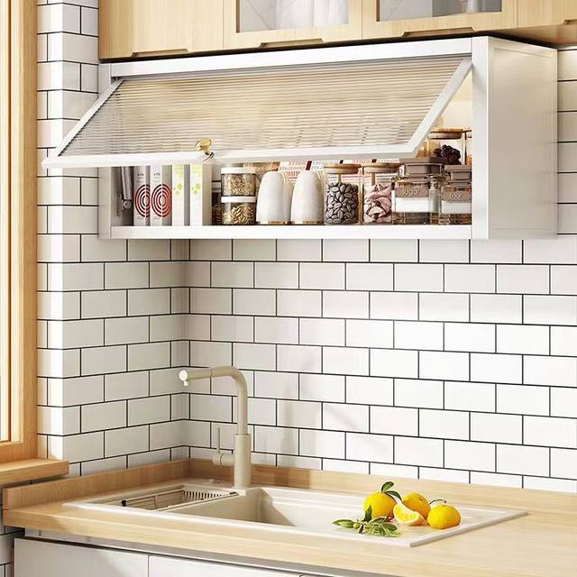 Kitchen condiment storage rack wall-mounted wall cabinet condiment ...