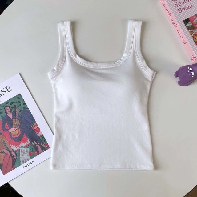 Sling with chest pad vest women's clothing 2024 new sleeveless solid ...