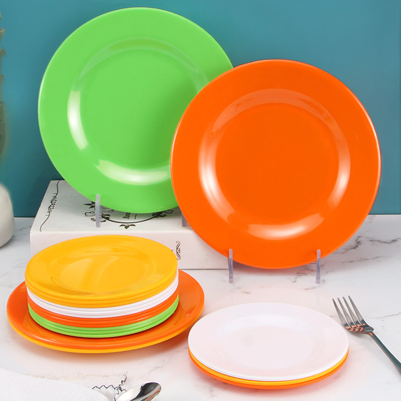 10 Plastic Plates and Plates Round Flat Plate Commercial Buffet Snack ...