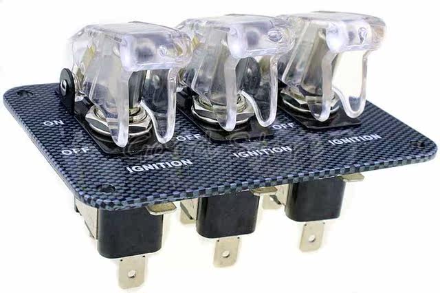 1PCS 3X12V white LED Safety Cover Aircraft Toggle Switch Car
