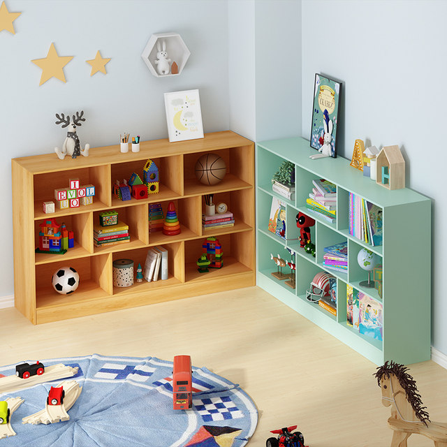 Children's bookshelf picture book toy storage cabinet landing multi ...