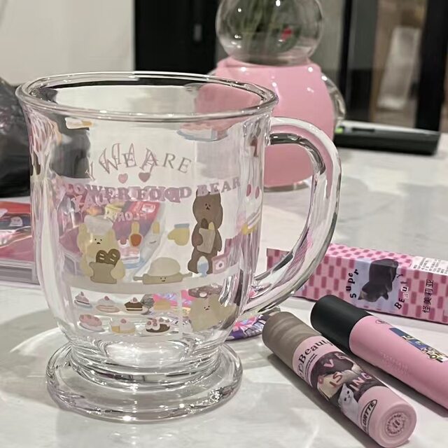 Cute Cartoon Glass Large Capacity Water Cup 2024 New Women's Cup Office ...