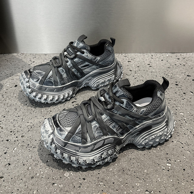 Retro street-fried dad shoes for women 2025 spring new hot thick-soled ...