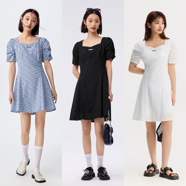 Senma dress female design, embroidery retro niche summer temperament ...
