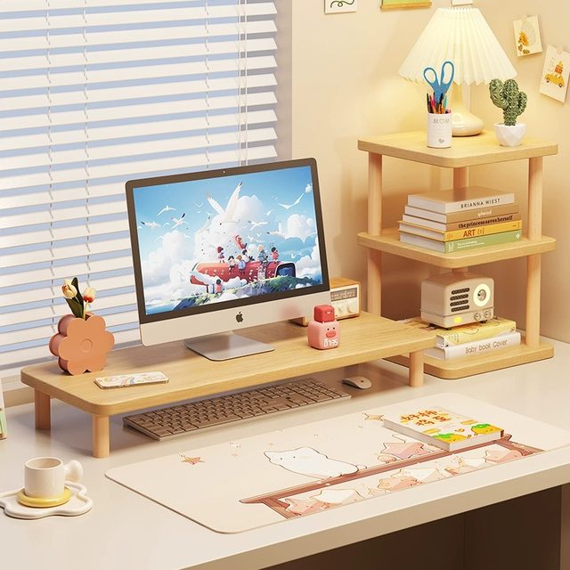 Display desktop elevated desktop computer stand laptop storage rack ...