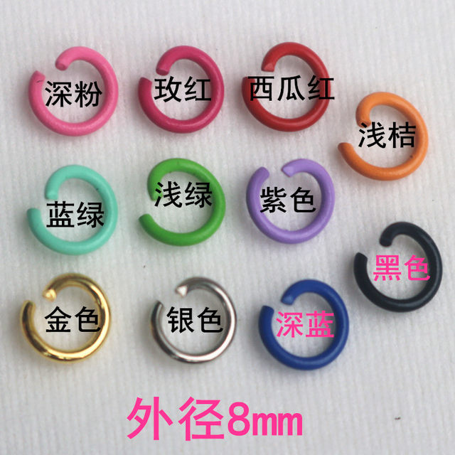 DIY beaded jewelry connection ring buckle paint metal single circle ...