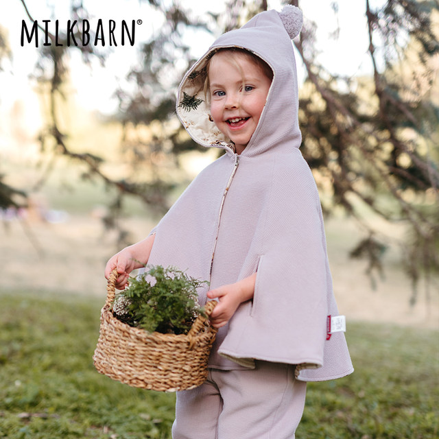 Milkbarn2024 autumn and winter new children's hooded cloak baby cloak ...