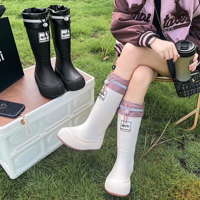 Rainproof winter rain boots for women 2024 new high-top waterproof anti ...