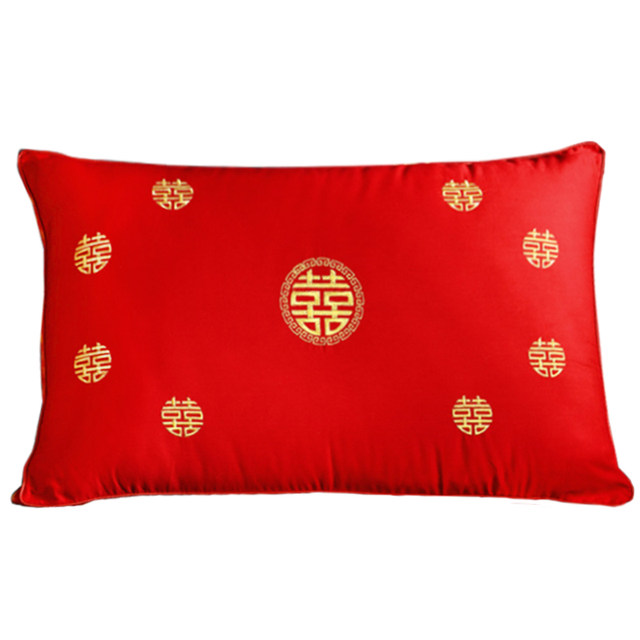 Festive wedding pillow pair, cotton embroidered new style, big red ...