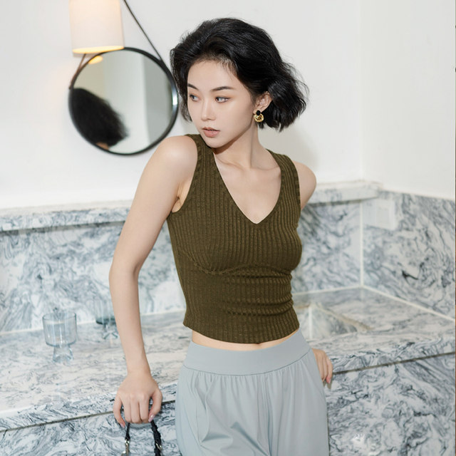 Moona knitted suspender vest female Xiawai Wai Wai Wai Wide Wide Sleeve ...