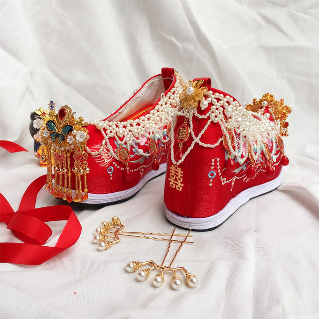 Original ancient style Hanfu shoes for women with high heels and ...