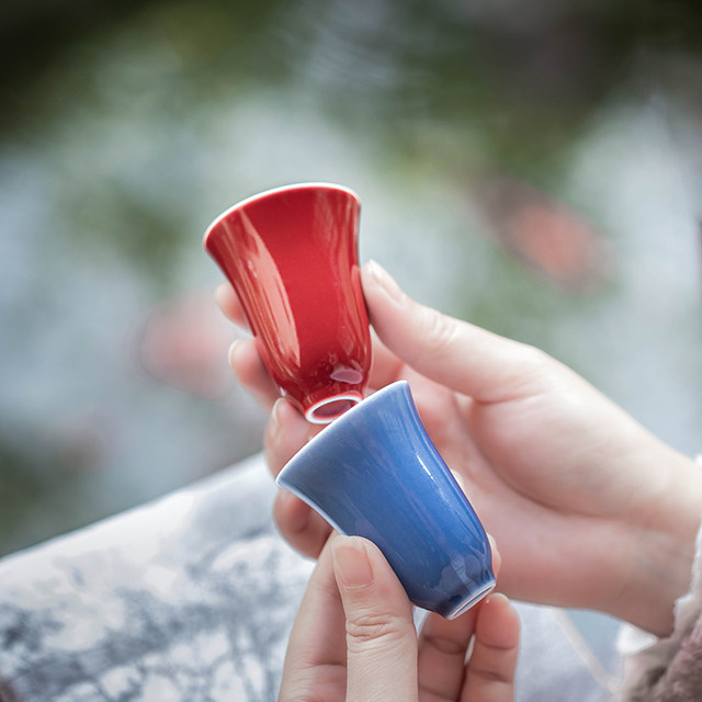 Jingdezhen pure hand-painted small tea cup single cup scent cup high ...